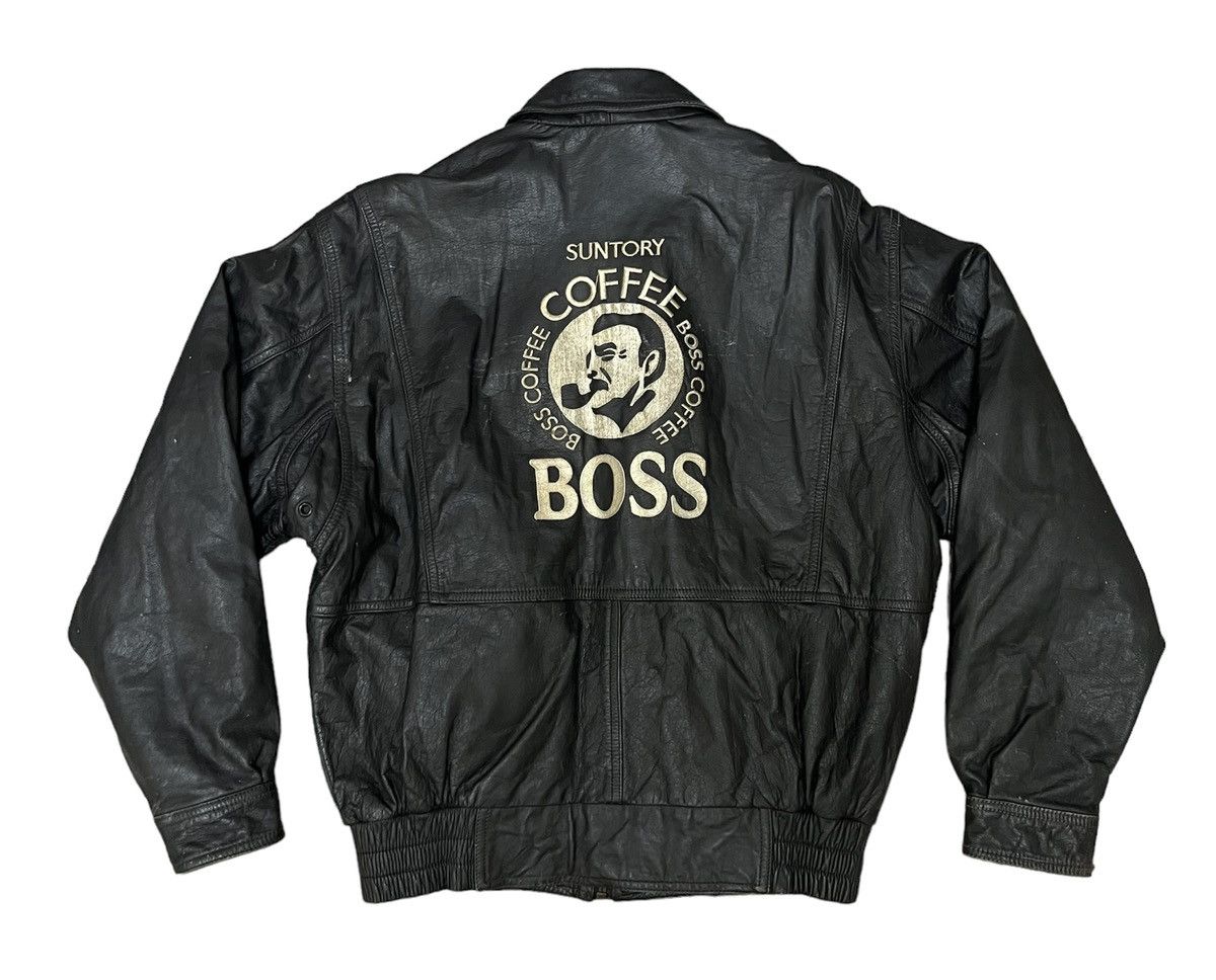 Japanese Brand Vintage Suntory Boss Coffee Leather Jacket | Grailed