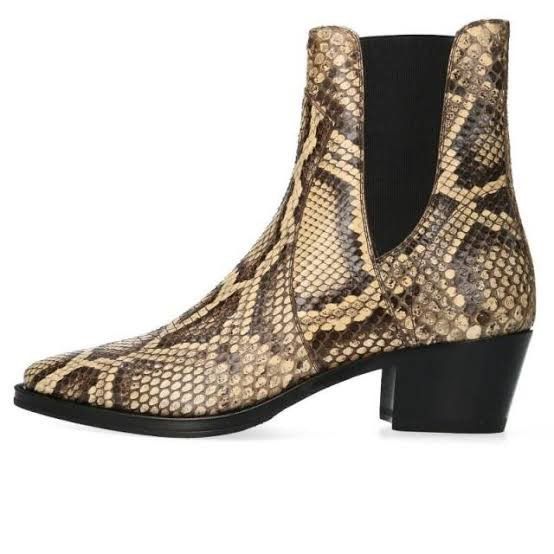 Celine *GRAIL* SS21 Western Camargue 60 Python Chelsea Boots Jacno ...