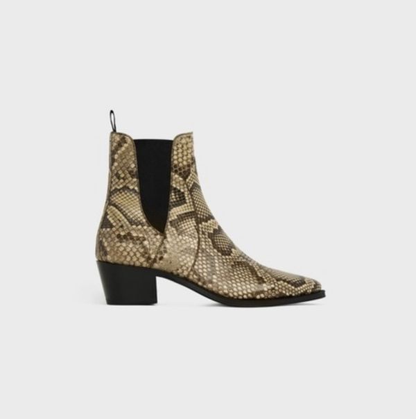 Celine *GRAIL* SS21 Western Camargue 60 Python Chelsea Boots Jacno ...