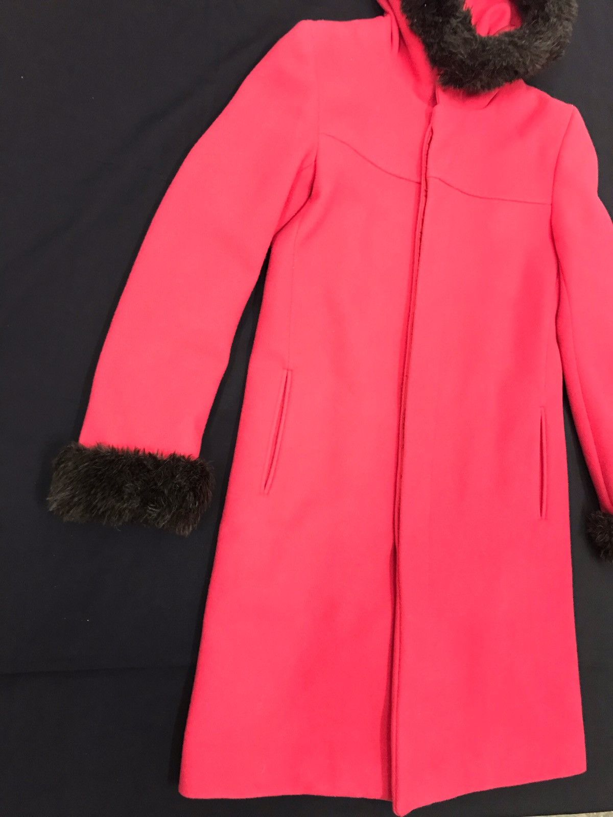 Japanese Brand 🔥Archival Japanese Brand Ined fur hooded wool trenchcoat ...