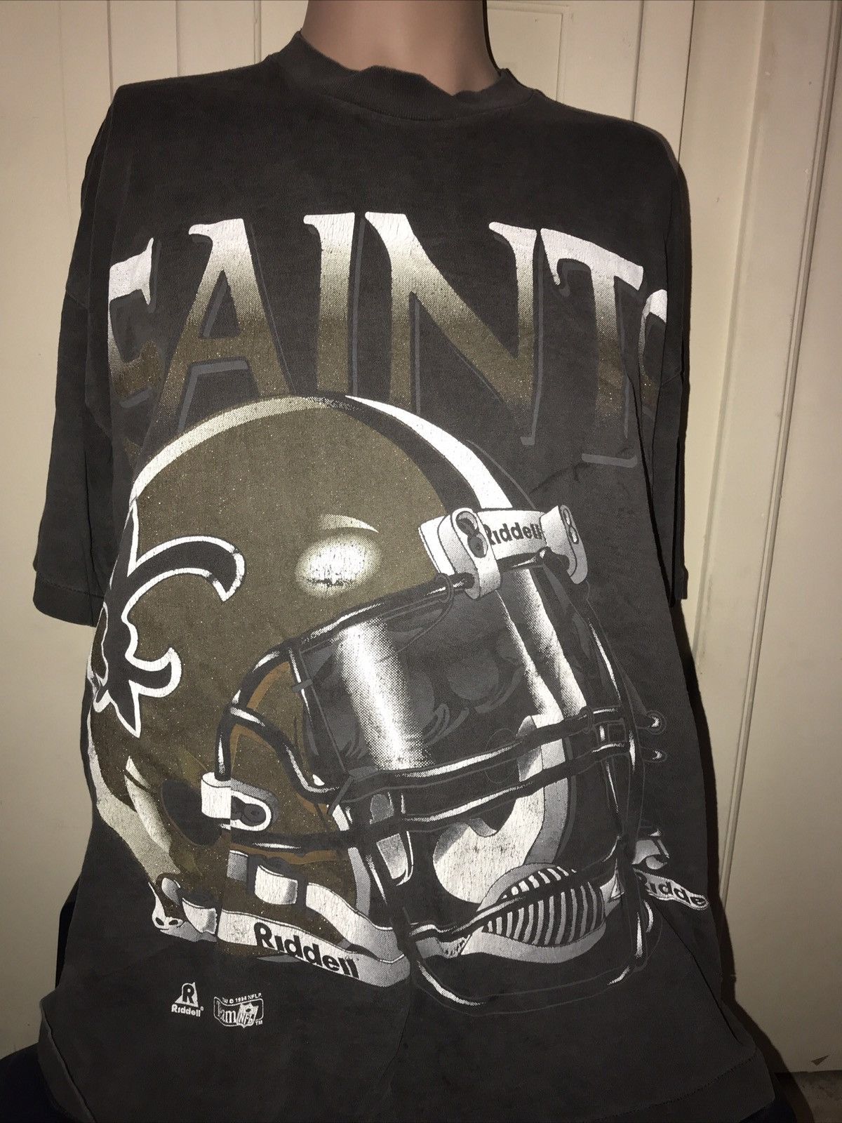 Vintage Vintage ‘94 Saints NFL Holographic Text Shirt | Grailed