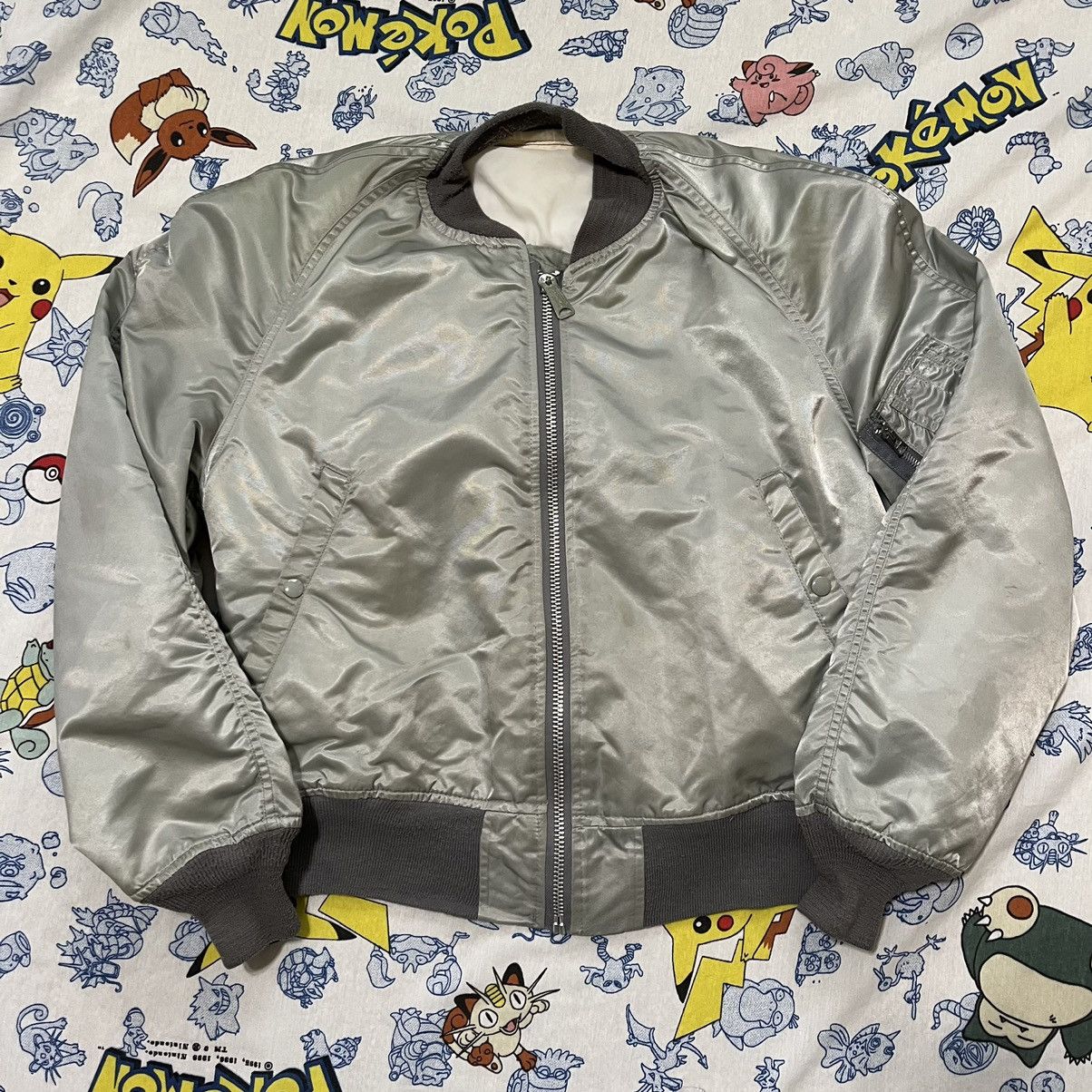 Streetwear × Vintage Vintage 60s Military Silver Boxy Bomber Jacket MA ...