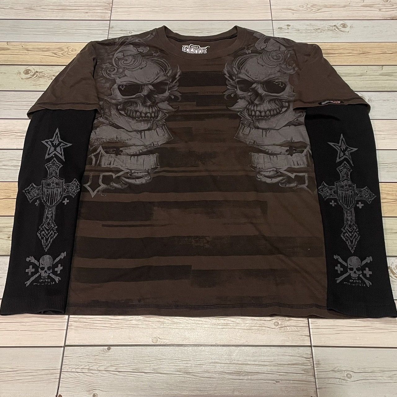 Affliction × Streetwear × Tapout Rare MMA Elite Skulls Longsleeve Y2K ...