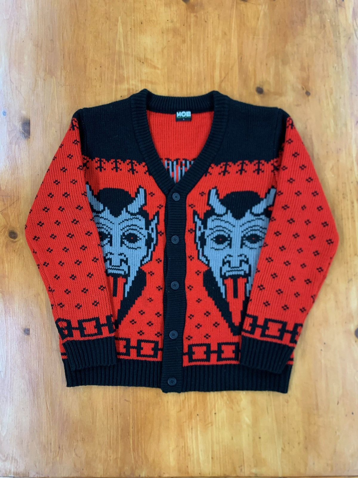 Cardigan × Vintage Vintage Vampire Chain Knit Cardigan Sweater | Grailed