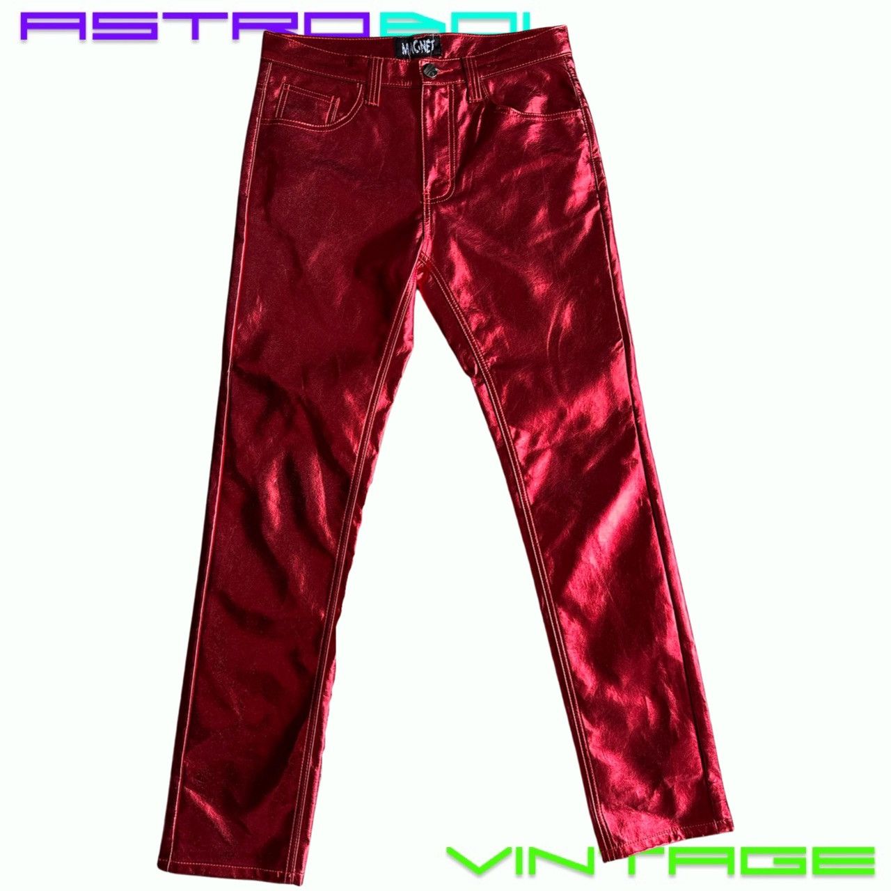 Vintage MAGNET METALLIC RED DISCO PANTS | Grailed