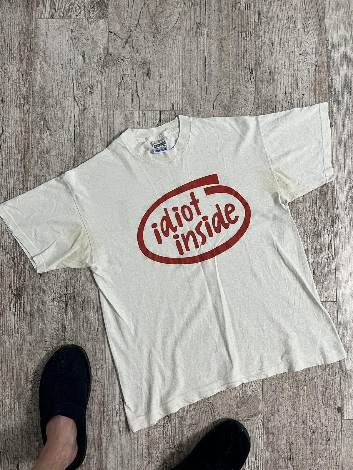 Vintage Vintage Idiot Inside 1-1=1 1980 year🔥 travis ed hardy style ...