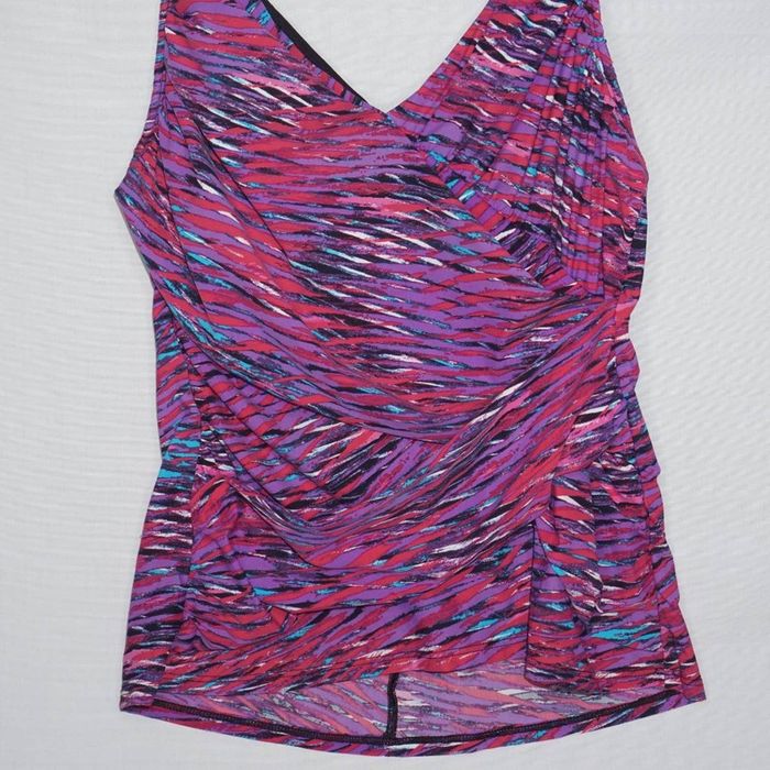 Spanx Spanx Draped Tankini Purple Tribal Glow Swim Halter Swim Top ...