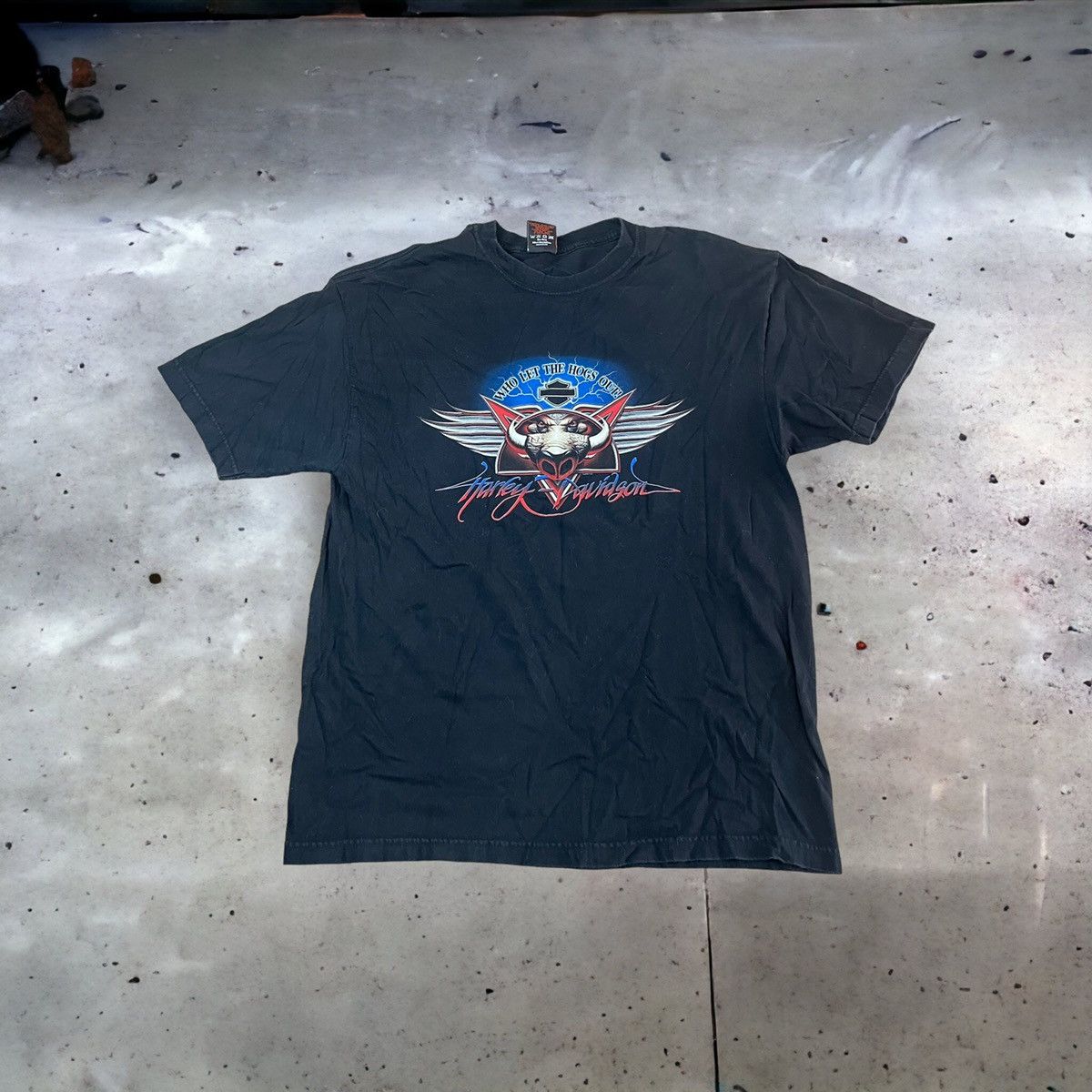 Vintage Vintage Harley Davidson Who Let The Hogs Out Biker tee | Grailed
