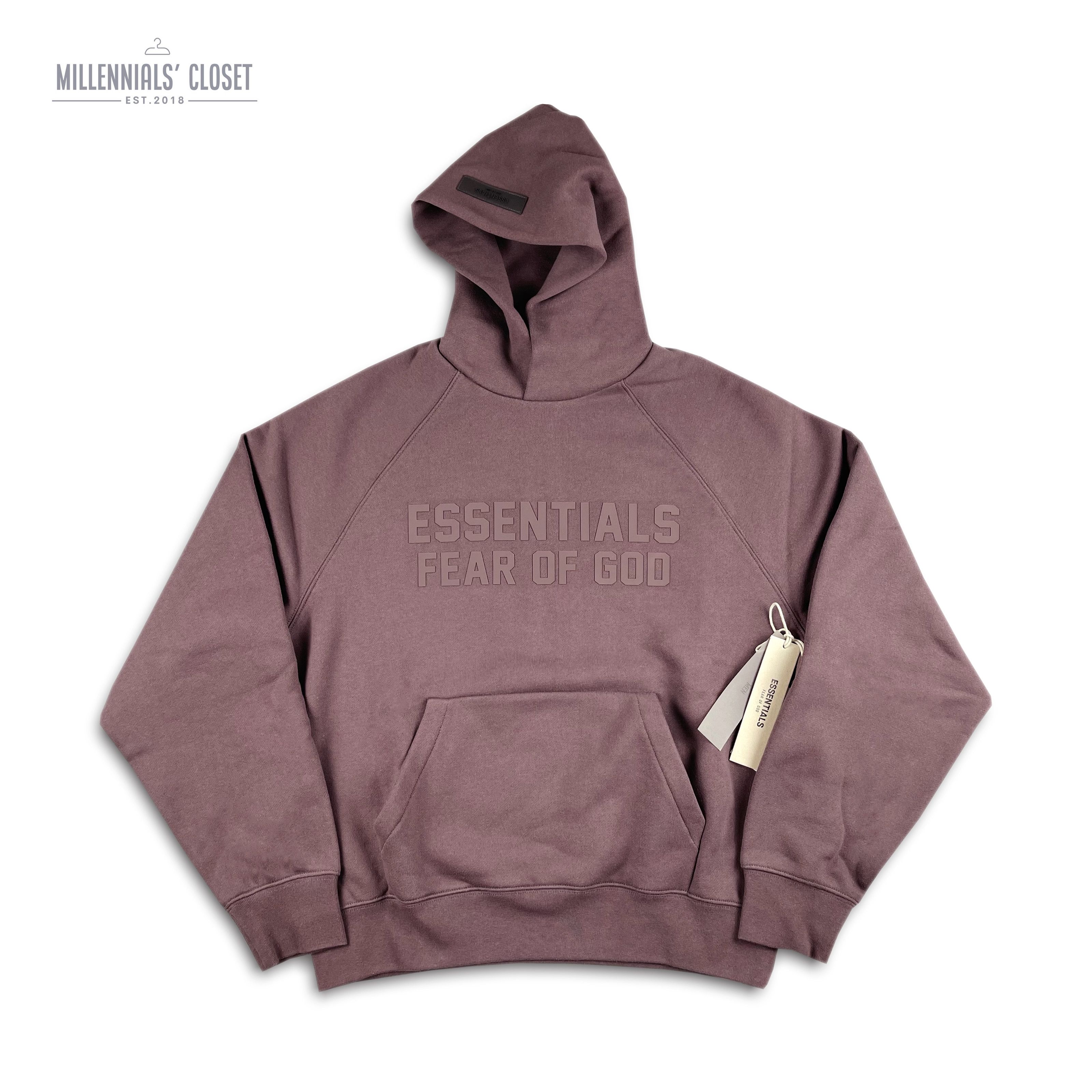 Fear of God Fear of God Essentials Hoodie Plum SS23 size S | Grailed