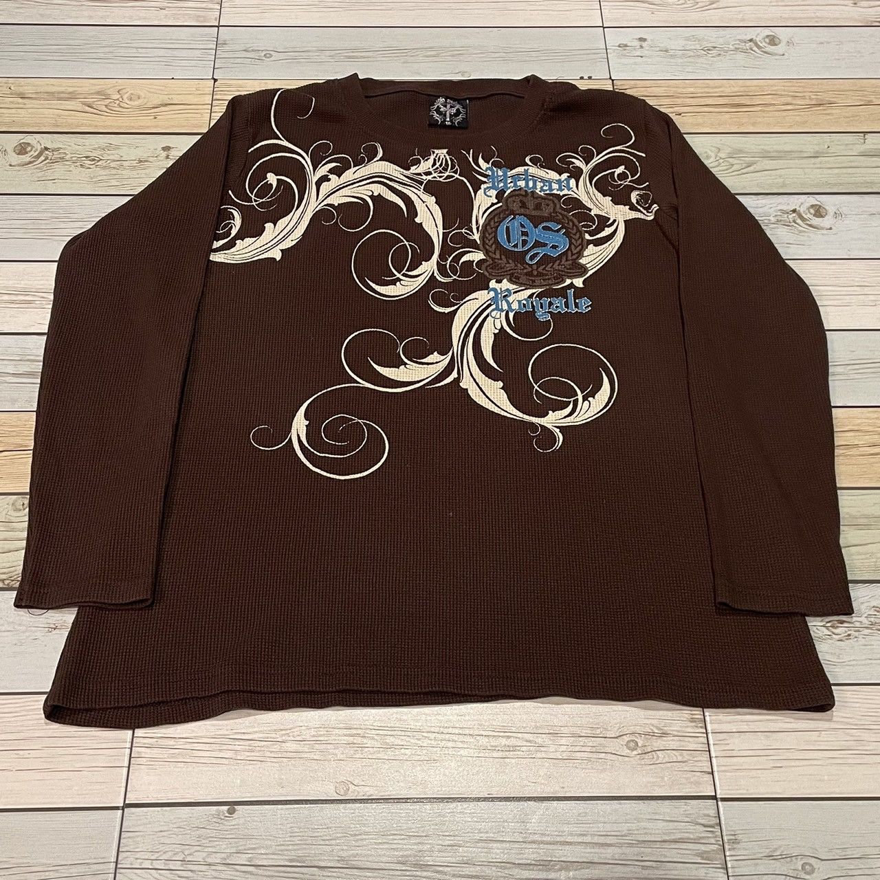 Affliction × Raw State Rare Old Skull Cross Thermal Longsleeve Y2K ...