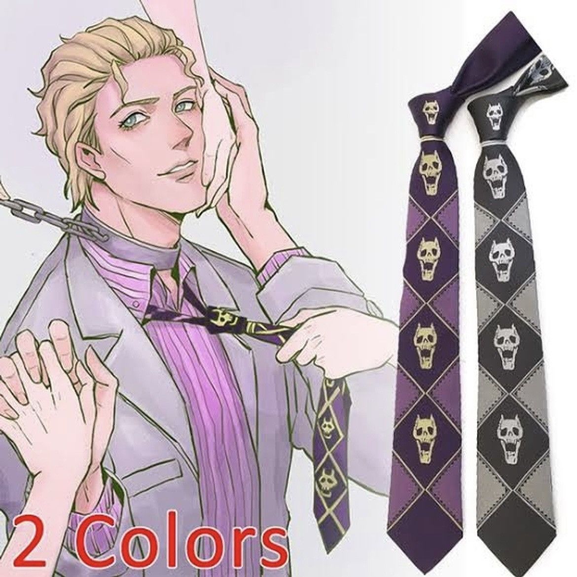 Anime JoJo's Bizarre Adventure Yoshikage Kira Killer Queen necktie ...