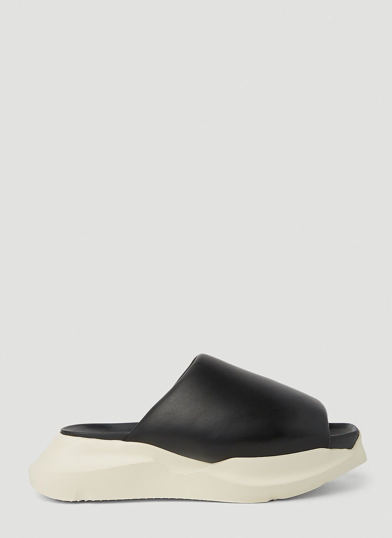 Rick Owens Geth Puffer Slides in Black | Grailed