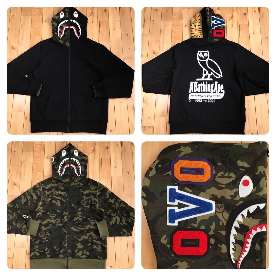 Bape 🔥Reversible🔥 OVO × BAPE Shark full zip hoodie DRAKE | Grailed