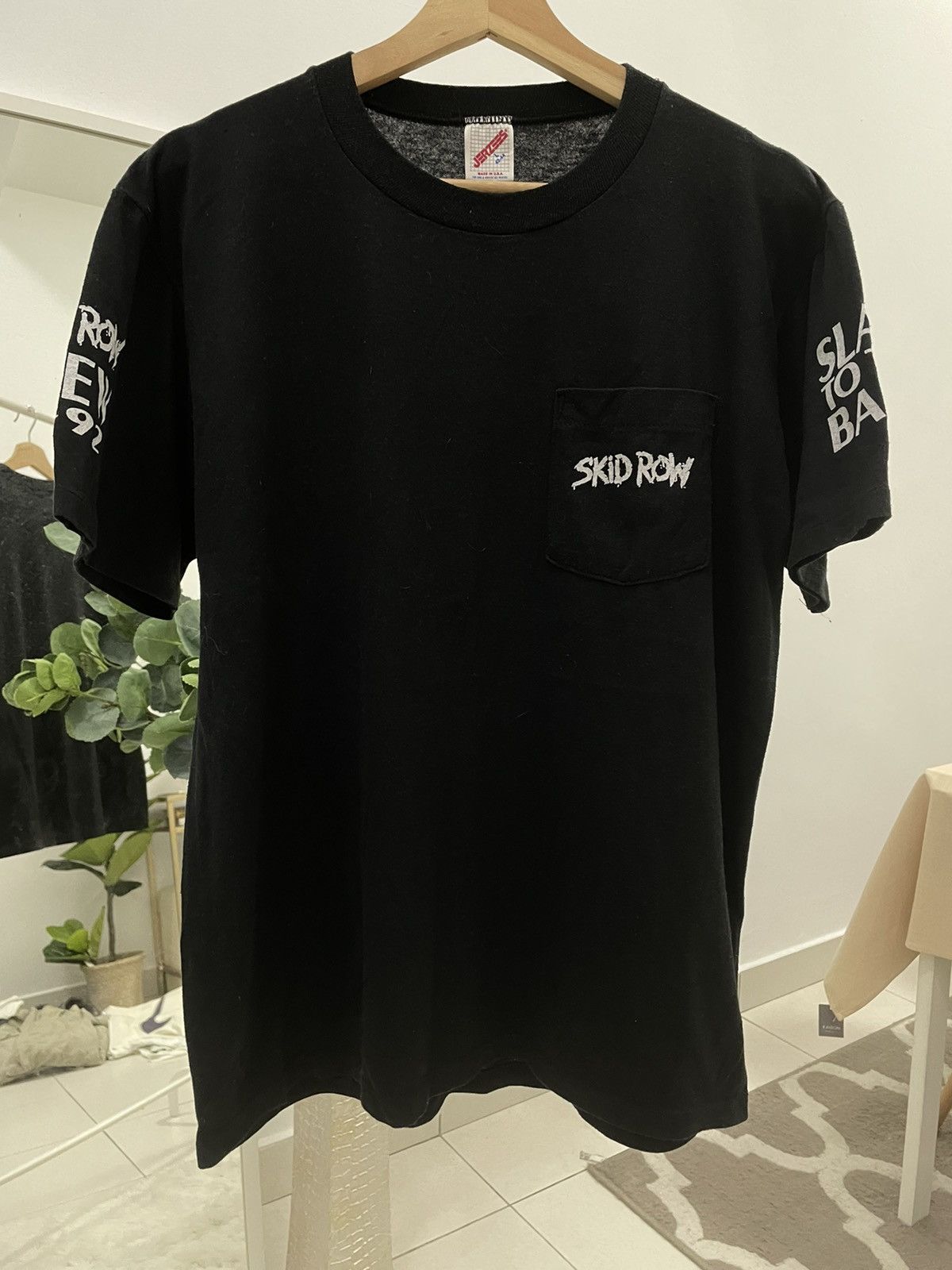 Vintage Very Rare 90s Skid Row Crew Slave To The Band Tshirt | Grailed