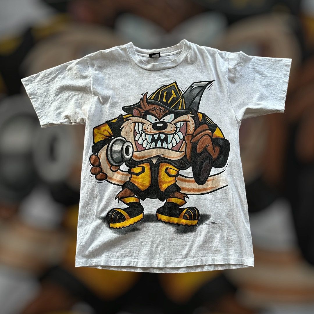 Vintage Vintage 1994 Changes Taz Firefighter Looney Tunes T-Shirt | Grailed