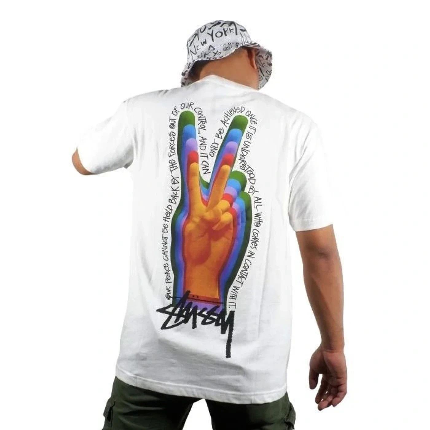 Stussy STUSSY PEACE SIGN TEE WHITE - M | Grailed