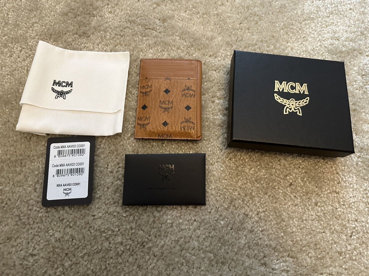 MCM MCM Mini Visetos Card Case Cognac | Grailed