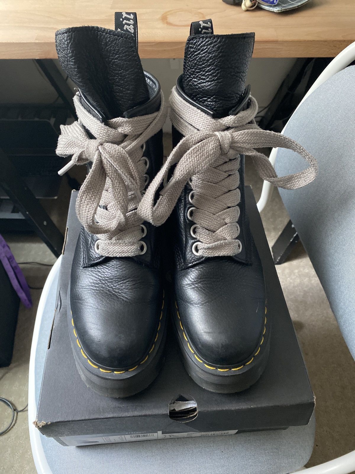 Dr. Martens × Rick Owens Rick Owens x Doc Martens 1460 Quad Jumbo Lace ...