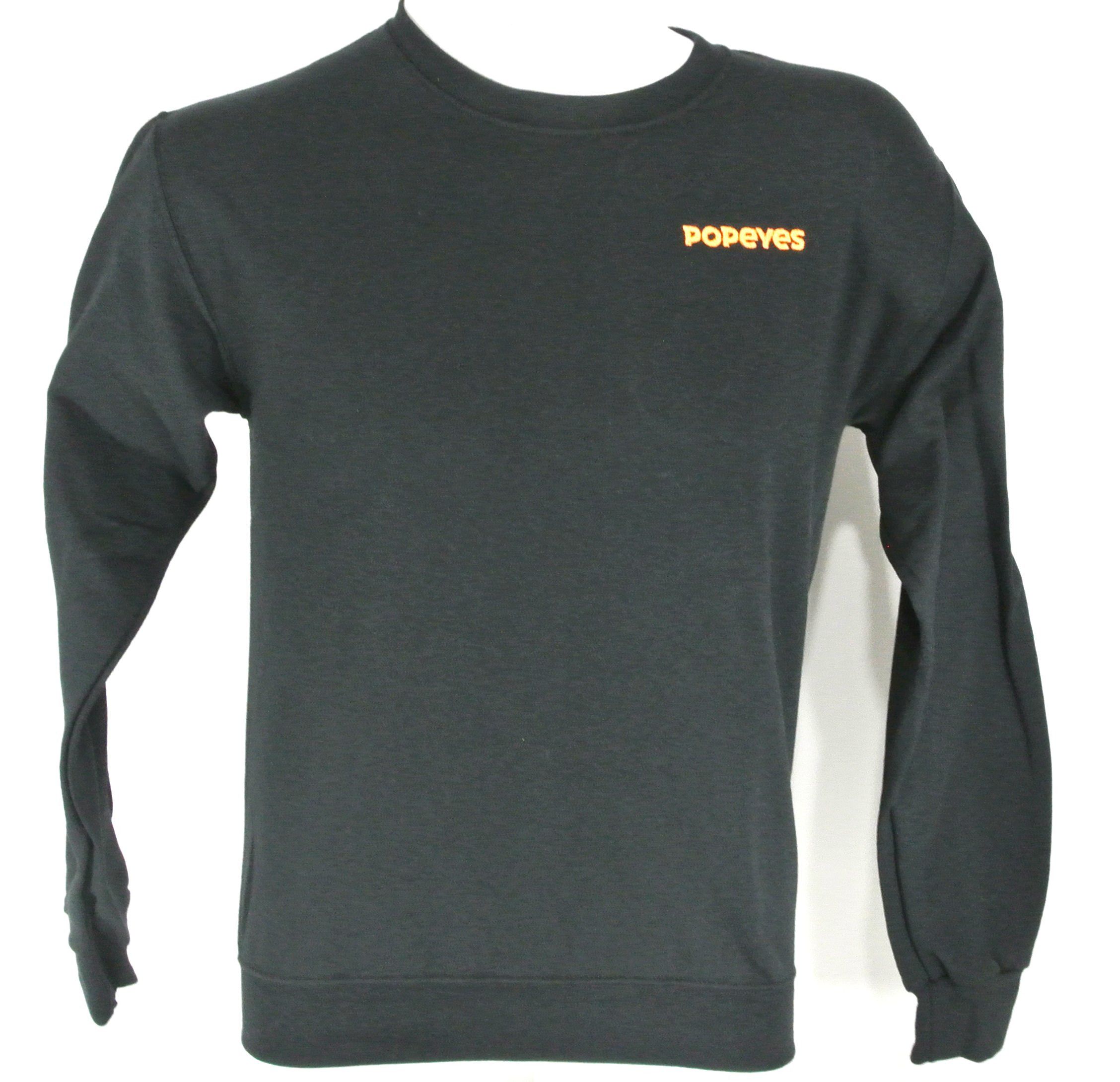 Gildan POPEYES Fried Chicken Employee Uniform Black Sweatshirt NWT ...