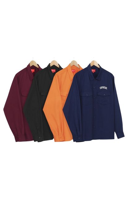 Supreme FW16 Supreme Arc Logo Work Shirt Button Up Tee Long Sleeve ...