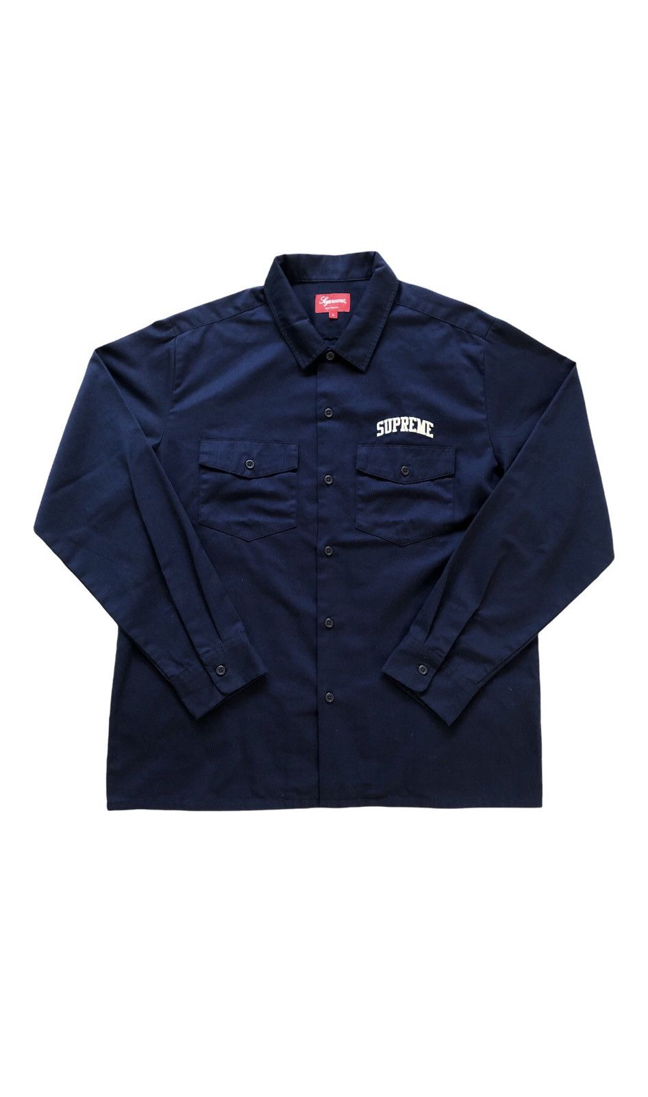 Supreme FW16 Supreme Arc Logo Work Shirt Button Up Tee Long Sleeve ...
