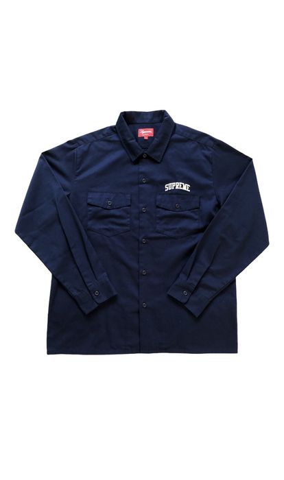 Supreme FW16 Supreme Arc Logo Work Shirt Button Up Tee Long Sleeve ...