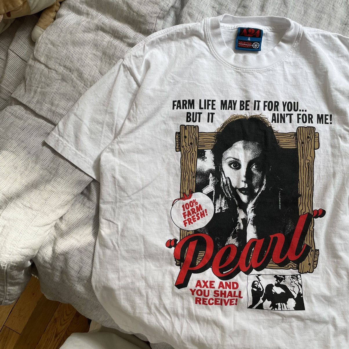 Movie Rare Pearl Movie A24 Online Ceramics Axe Farm White Shirt | Grailed