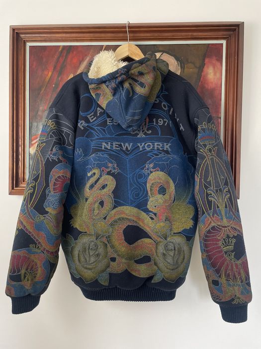 Vintage ️ ️ Really Point Like Ed Hardy Drip Zip Hoodie Fur Drip Rare ...