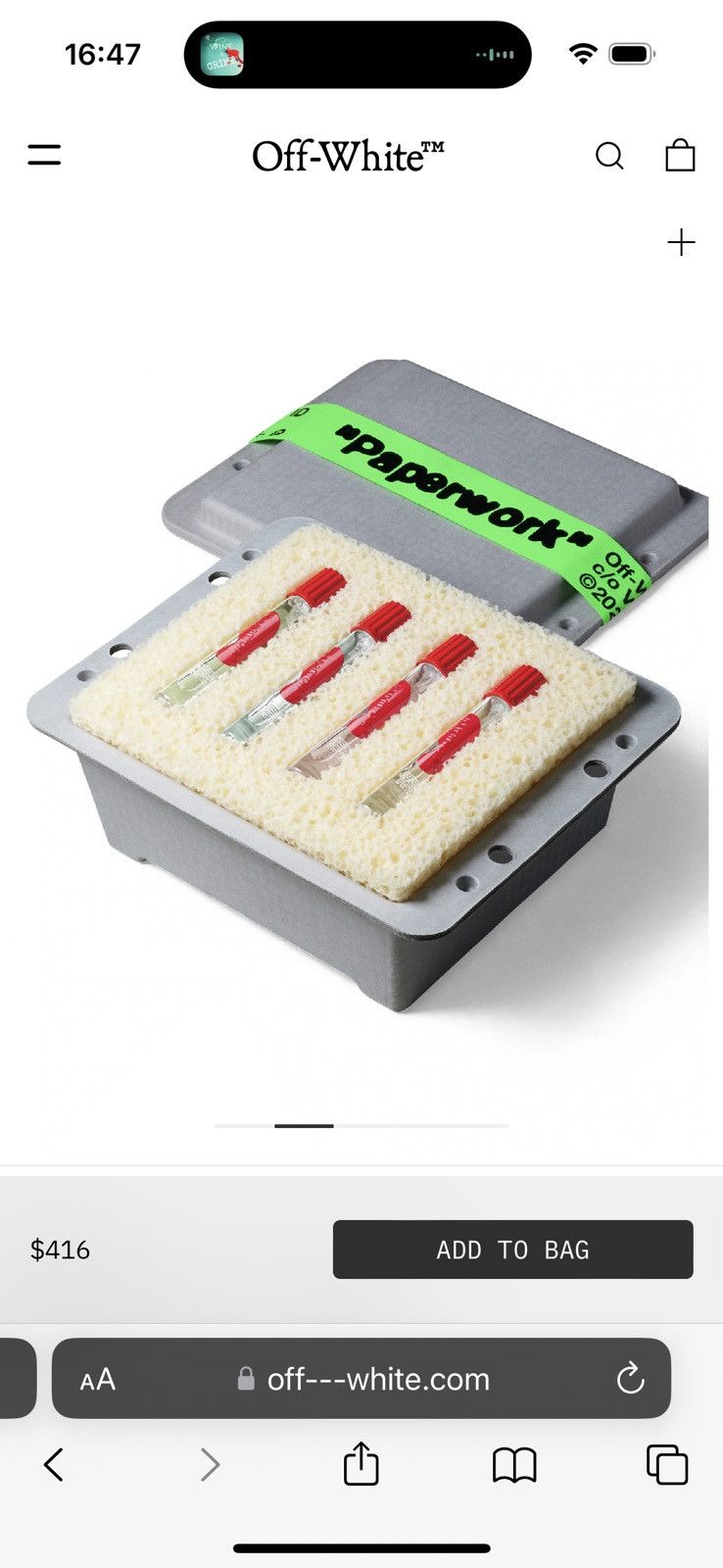 Off-White Off-White Paperworks Perfume Beauty Box ($416 MSRP), NEW ...