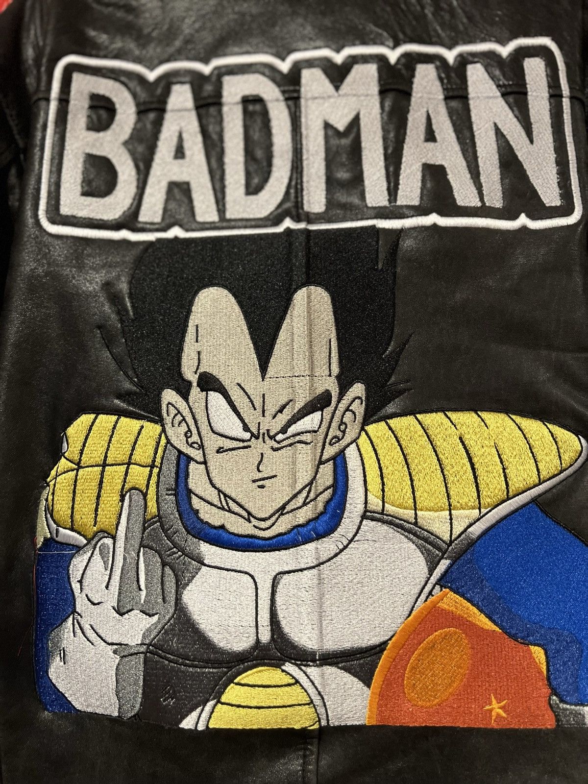 Other Vintage lamb leather black jacket vegeta anime bad man DBZ | Grailed