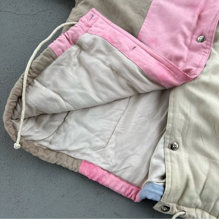 Vintage 80s 90s pastel color block quilted jacket floral embroidery ...