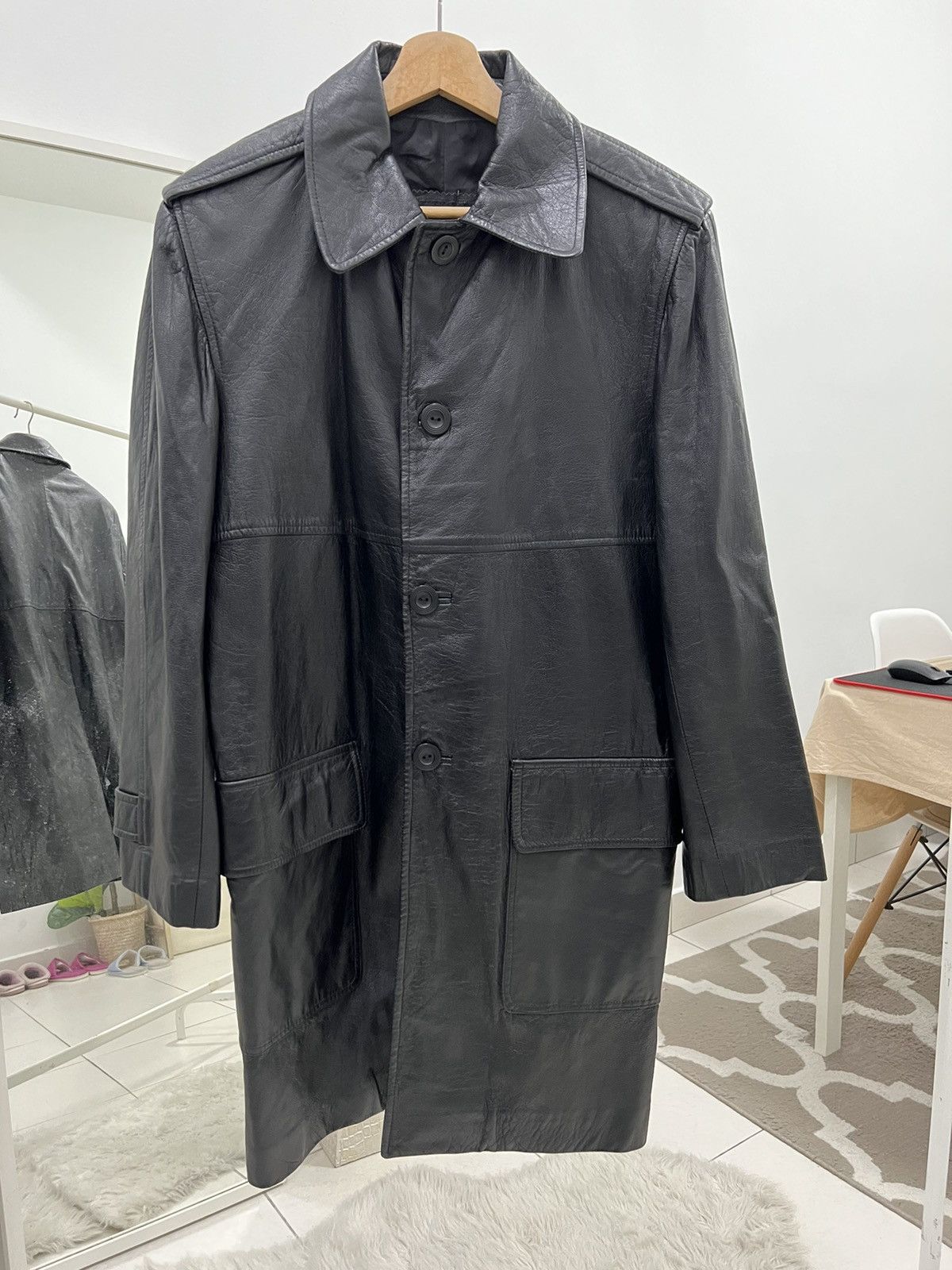 Gucci Gucci Cow Leather Long Coat | Grailed