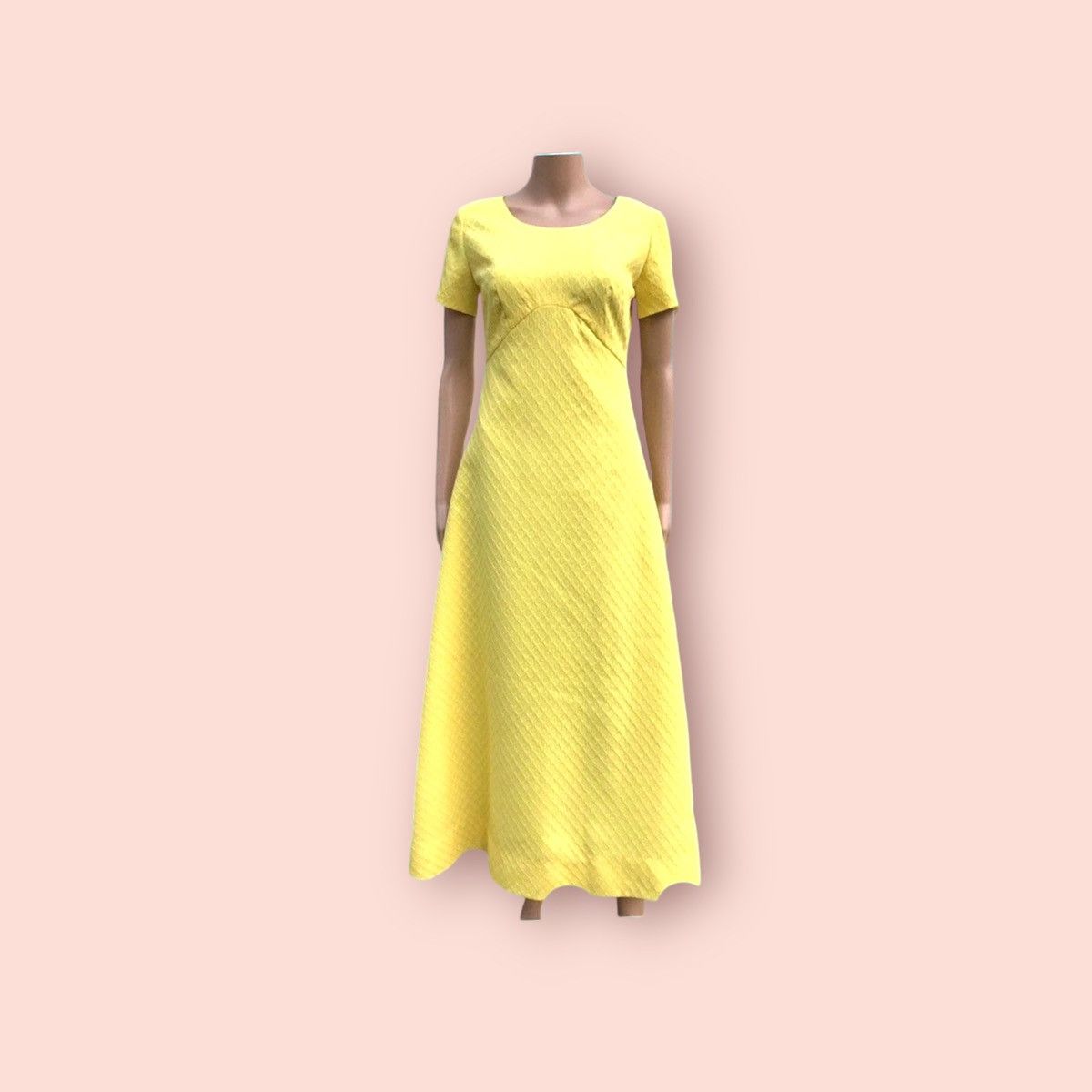 Vintage Maxi Dress Bark Cloth Long Yellow Vintage Hostess Gown | Grailed