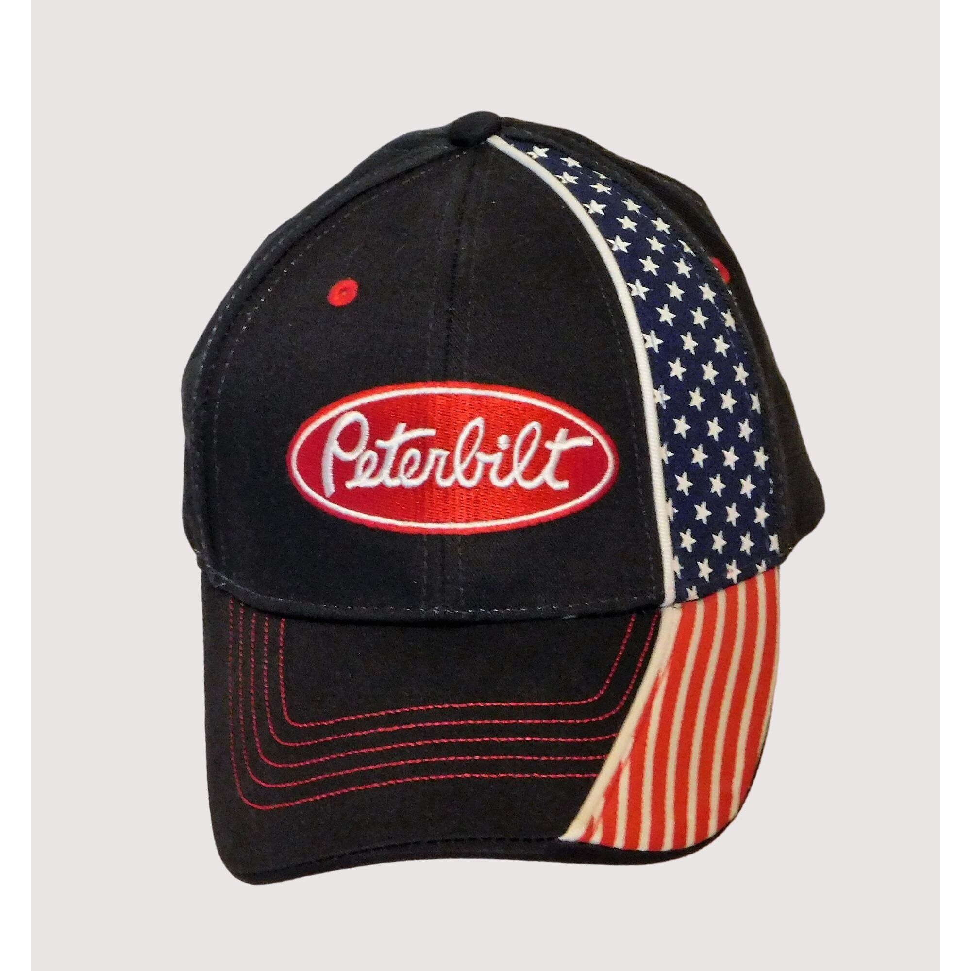 Other Peterbilt Ball Cap American Flag Red White Blue Stars Adjust ...