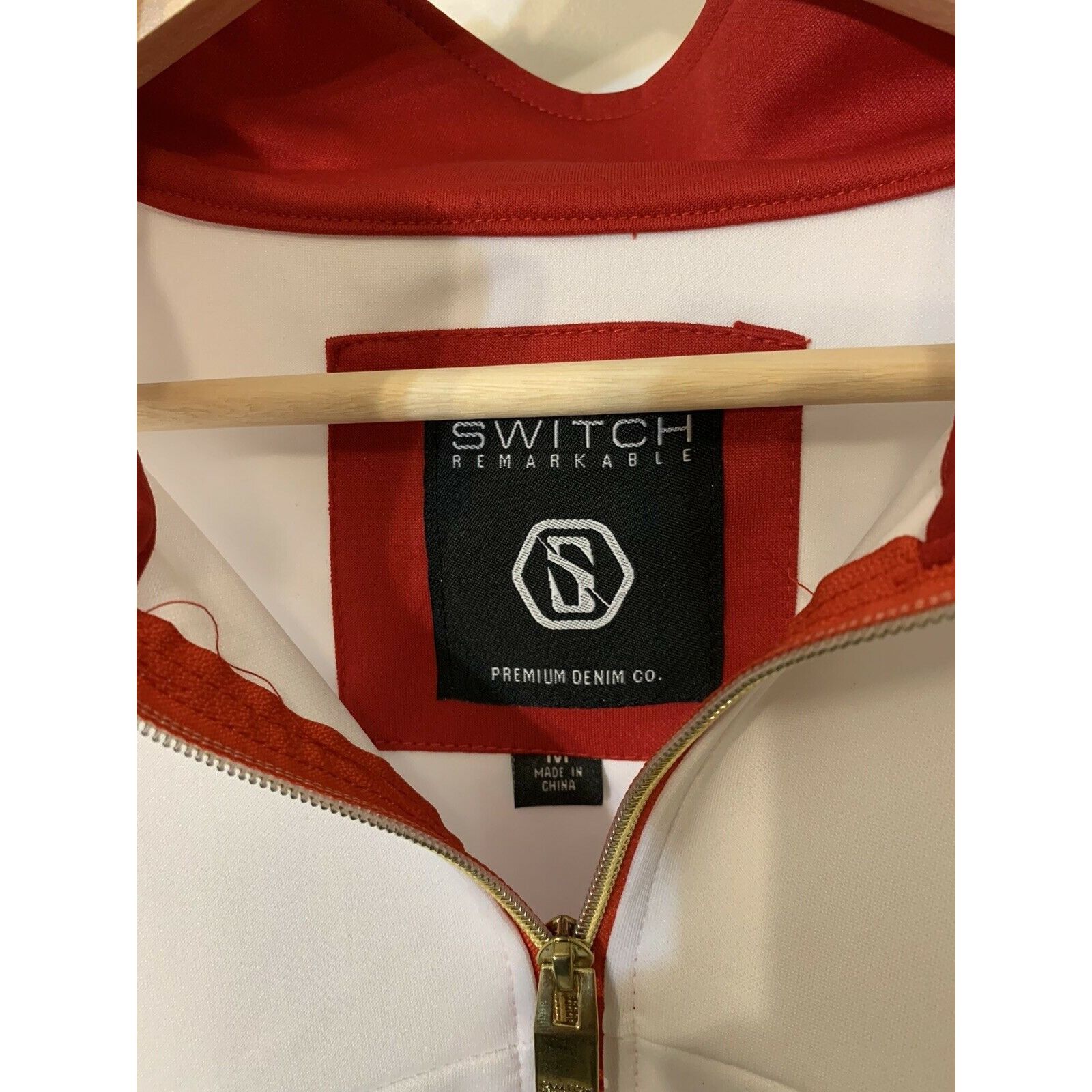 Unkwn Premium Denim Co Switch Remarkable Men’s Sz M White Red Jack ...
