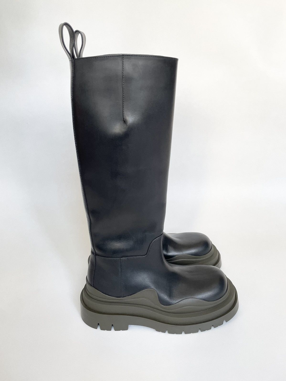 Bottega Veneta Tall Leather Tire Boots | Grailed