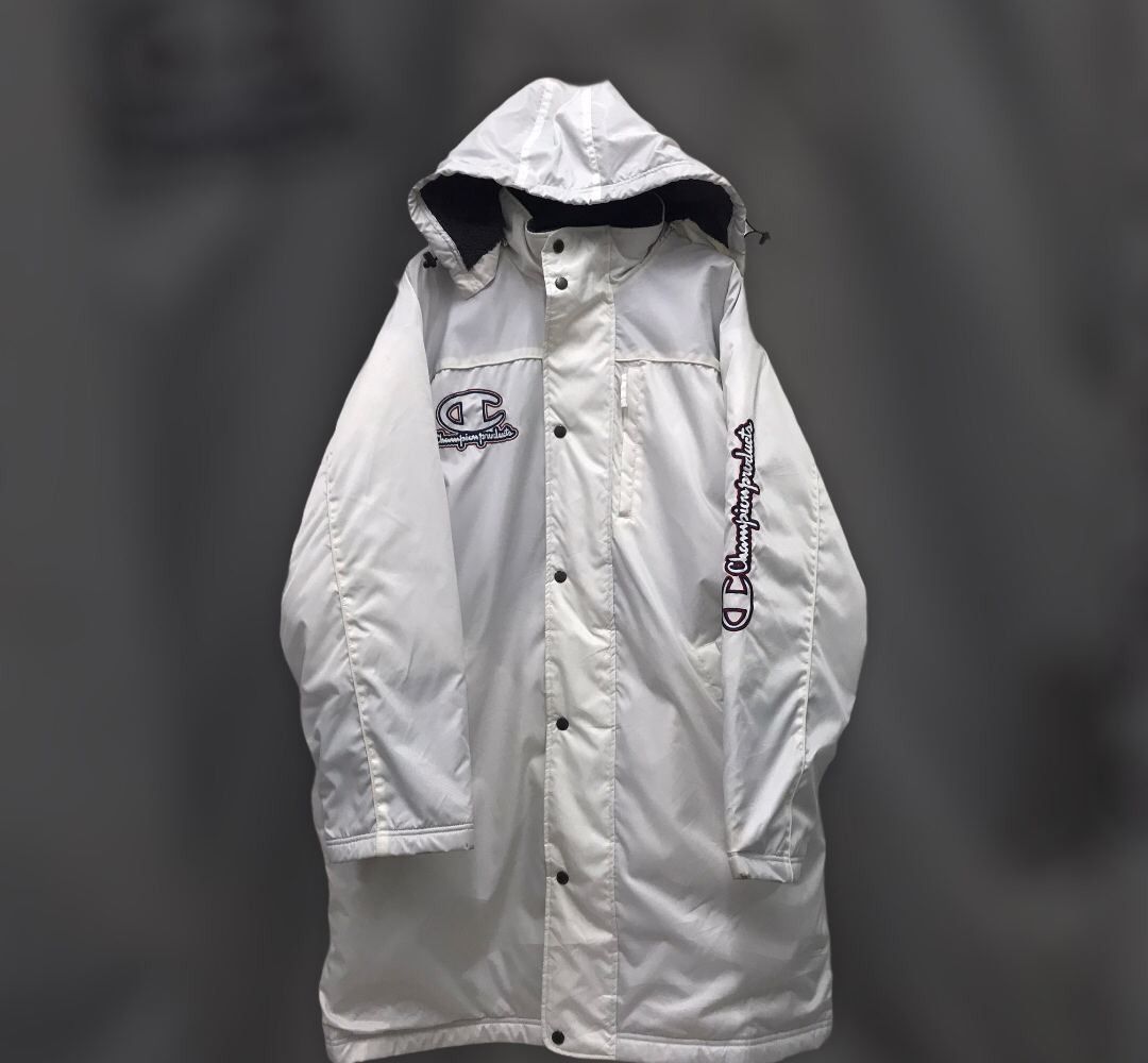 Champion × Streetwear × Winter Session Champion White Big Logos Sherpa ...