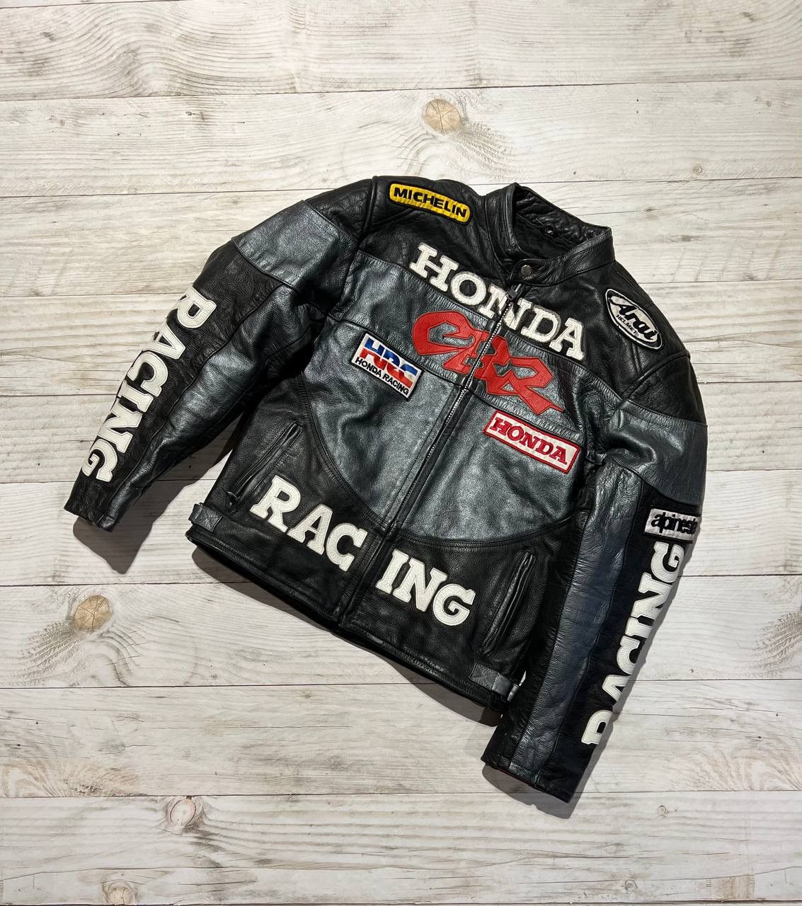 Vintage Vintage Honda CBR Racing Leather Jacket Moto 90s Grand-Prix ...