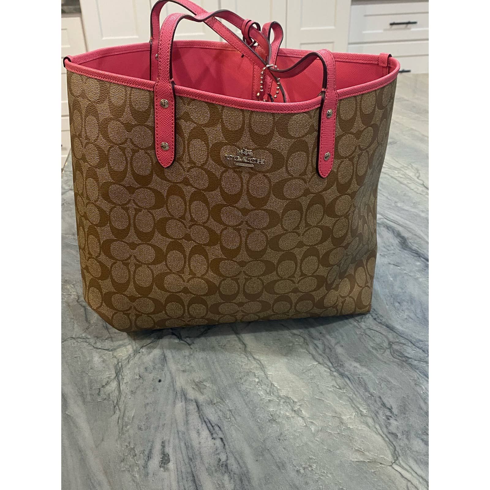 Coach Coach Reversible City Tote In Signature Canvas With Wristlet ...