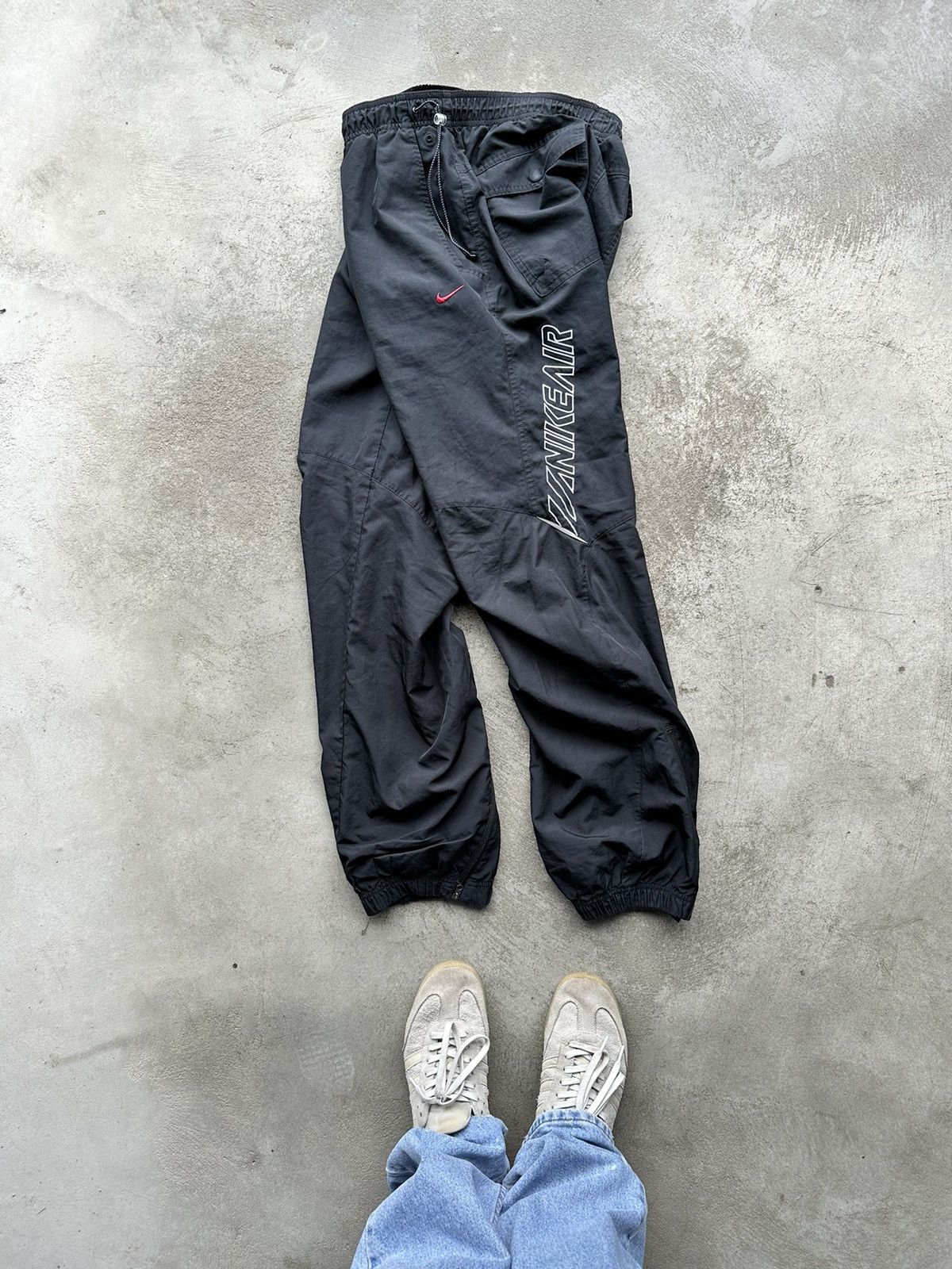 Nike × Streetwear × Vintage Nike Air Nylon Drill Track Pants Swoosh Y2K ...