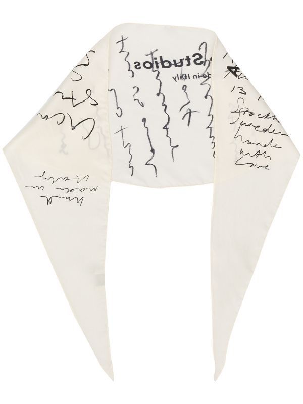 Acne Studios BNWT SS20 ACNE STUDIOS HANDWRITTEN MOTIF SILK SCARF | Grailed