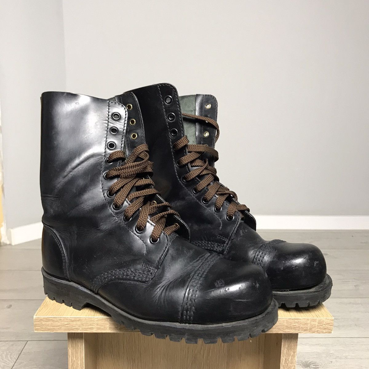 Vintage VINTAGE STEEL TOE LEATHER BOOTS | Grailed
