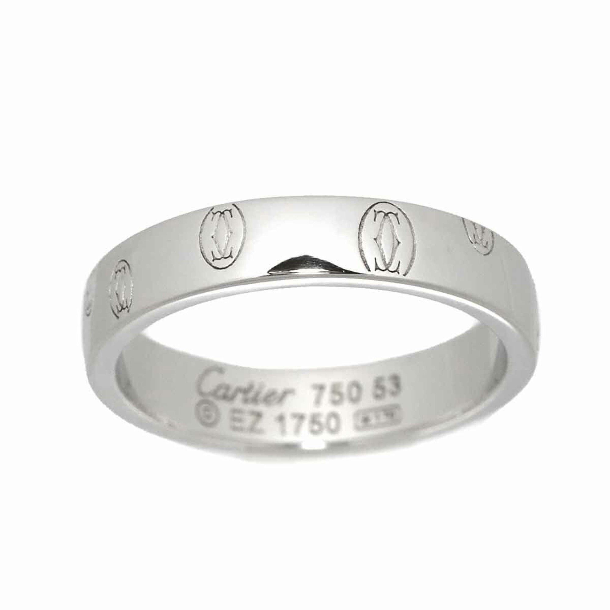 Cartier Cartier logo ring #53 happy birthday K18 WG white gold 750 Logo ...