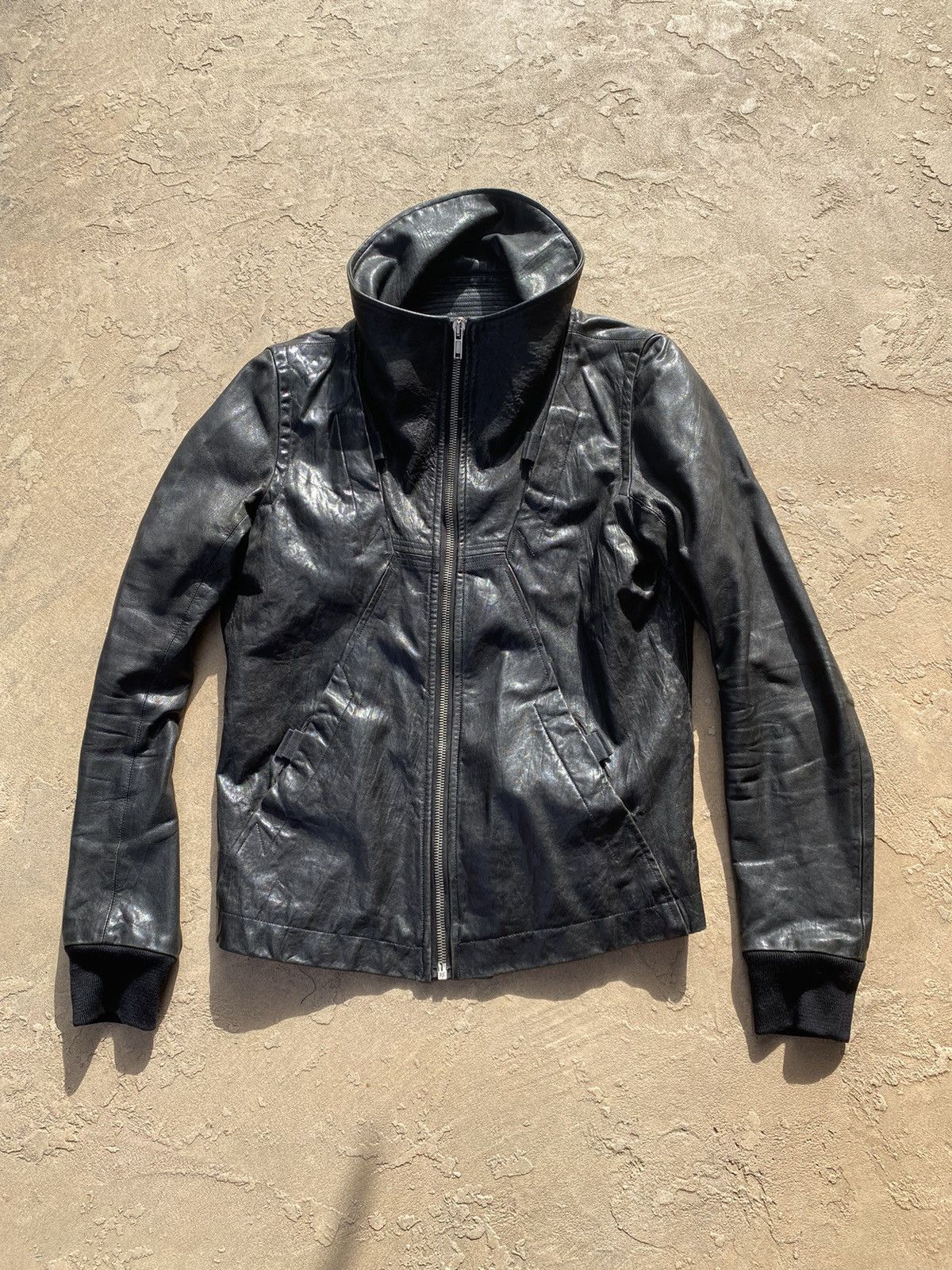 Rick Owens FW09 CRUST THICK GEO LEATHER JACKET | Grailed