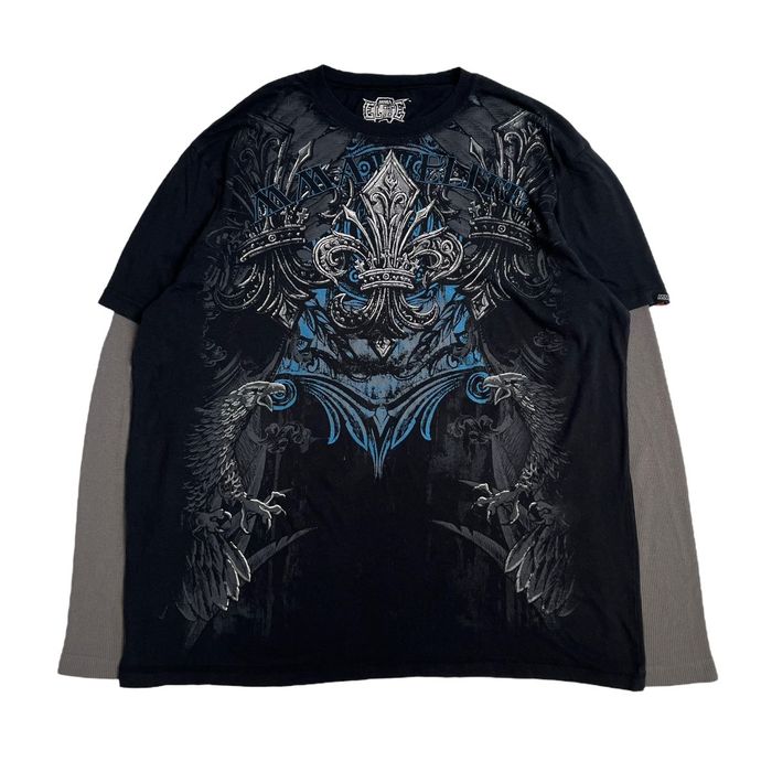 Ed Hardy MMA Elite Double Layer Cyber Y2K Style Long Sleeve | Grailed