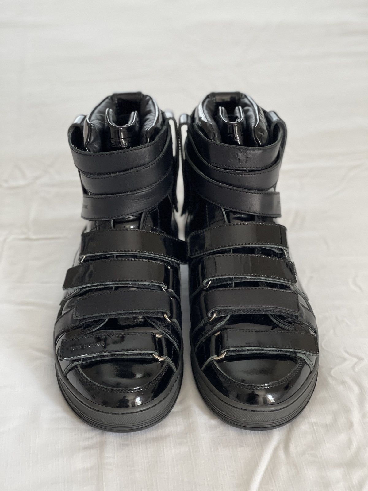 Dior × Kris Van Assche AW08 Lumière du Nord Black Patent Velcro Leather ...
