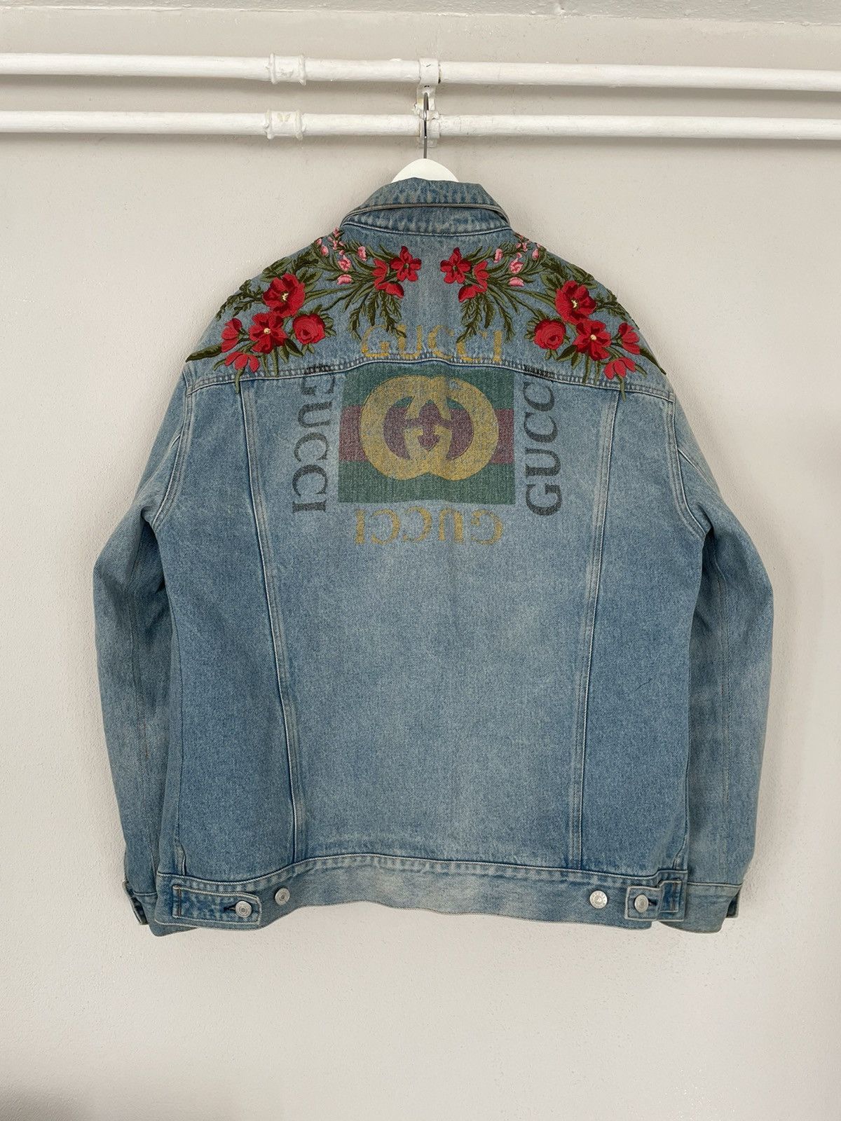 Gucci Gucci Floral Embroidered Denim Jacket | Grailed