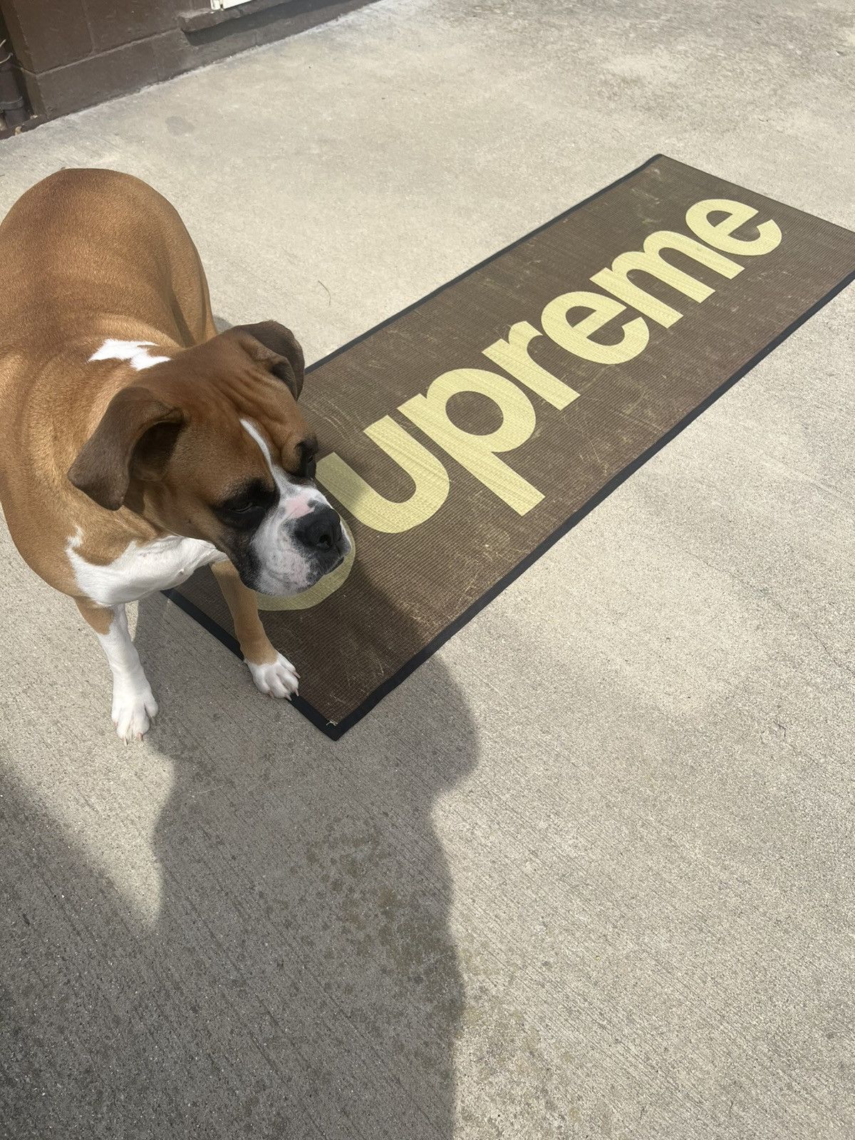 Supreme Supreme® woven straw mat (black) | Grailed