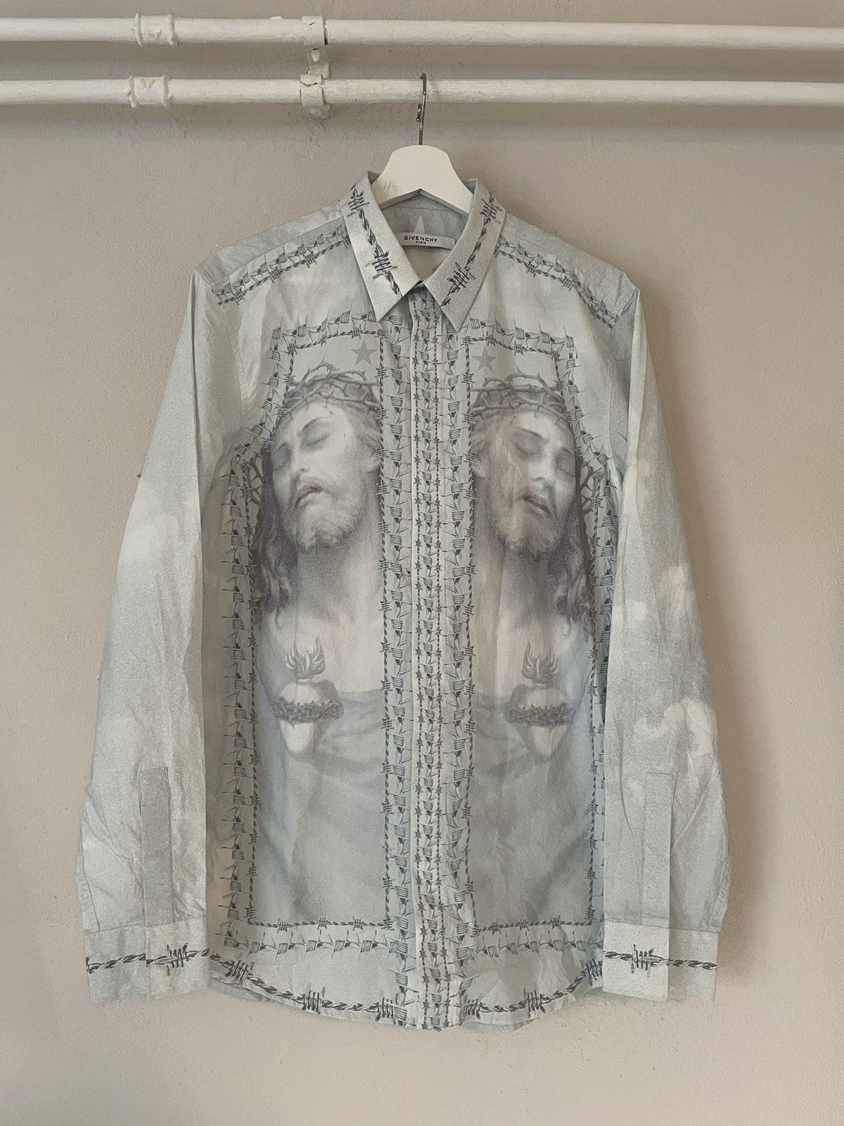 Givenchy × Riccardo Tisci SS2016 Jesus Barbed Wire Print Shirt | Grailed