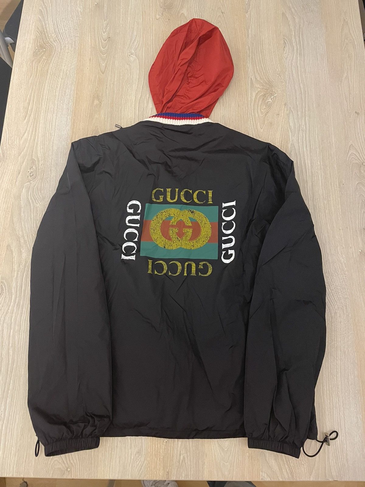 Gucci Gucci Box Logo Nylon Windbreaker Jacket | Grailed